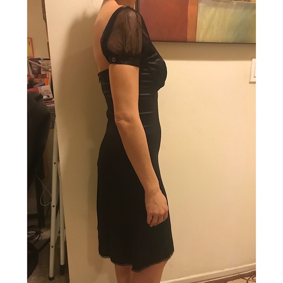 D&G | Dresses | Dg Black Silk And Lace Cocktail Dress 38 | Poshmark